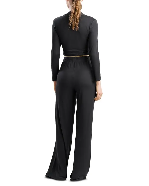 Natori Bliss Essentials Ballet Wrap Top - Black
