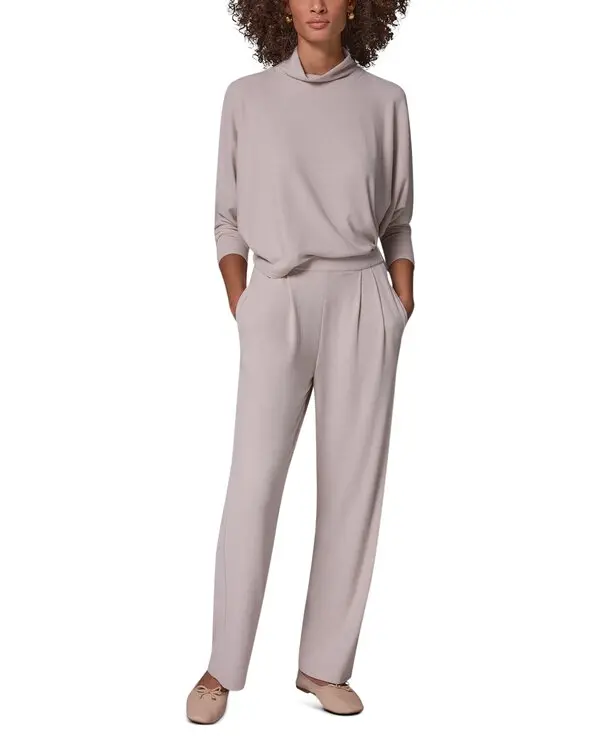 DONNA KARAN WEEKEND Brushed Jersey Pleated Pants