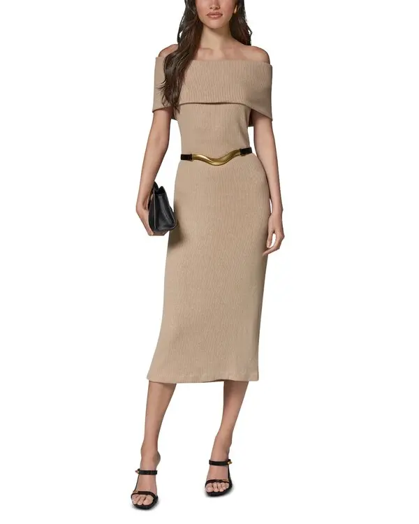 Donna Karan New York Off-the-shoulder Sweater Dress