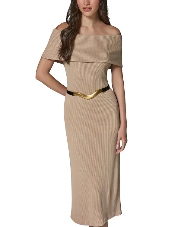 Donna Karan New York Off-the-shoulder Sweater Dress