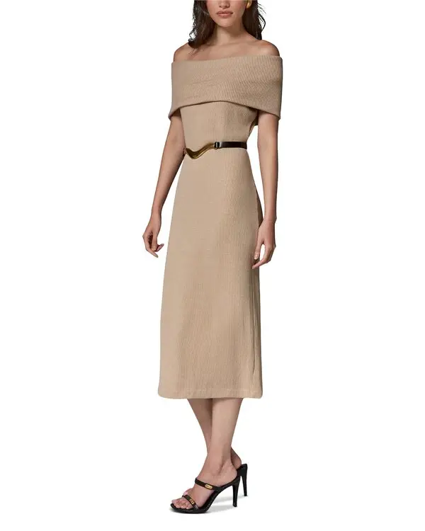 Donna Karan New York Off-the-shoulder Sweater Dress