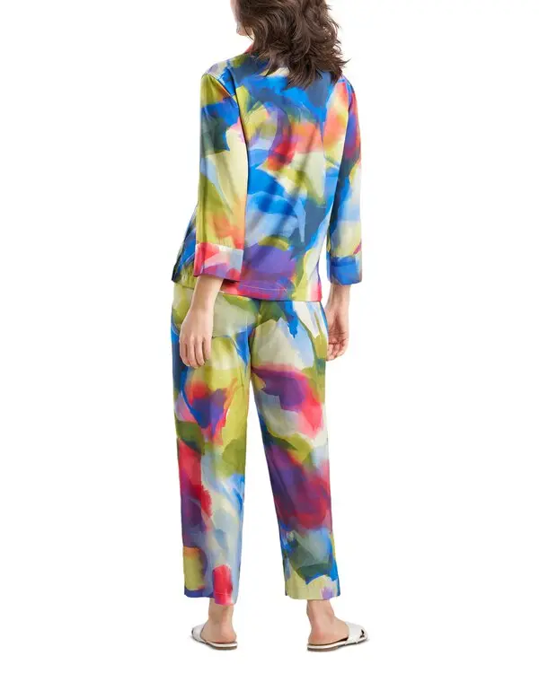 Natori Kumo Printed Satin Notched Collar Pajama Set