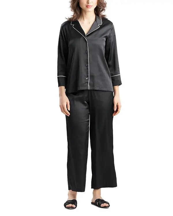 Natori Satin Essentials Notched Collar Pajama Set