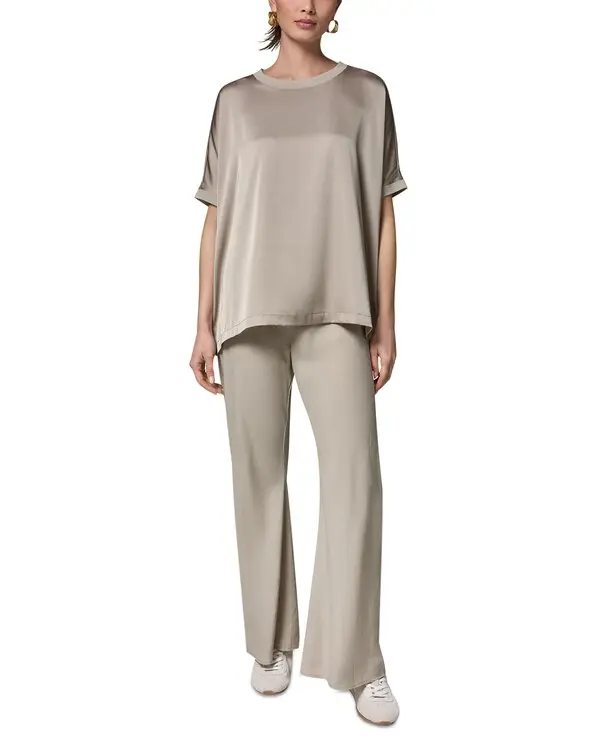 DONNA KARAN WEEKEND Donna Karan Short Dolman Sleeve Satin Top