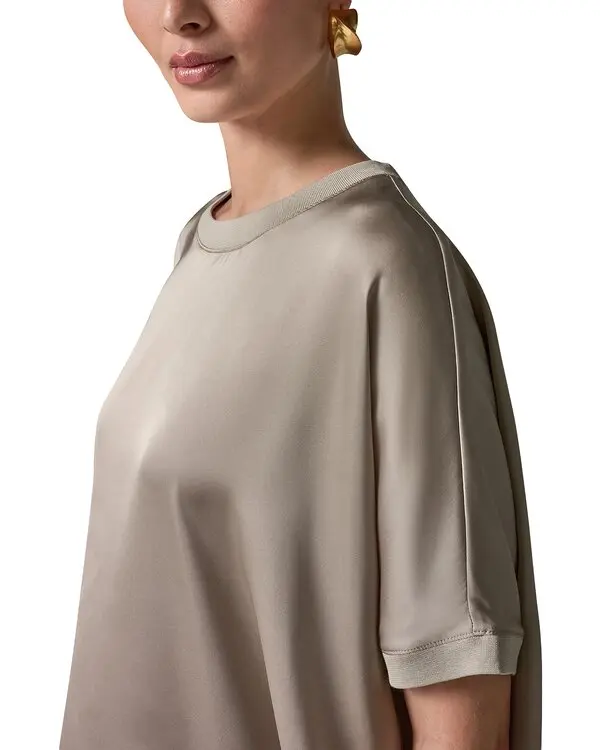 DONNA KARAN WEEKEND Donna Karan Short Dolman Sleeve Satin Top
