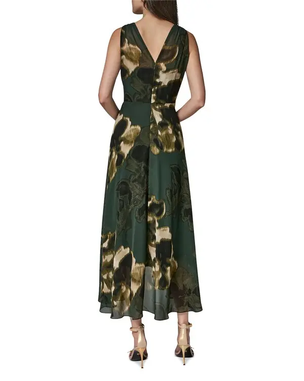 Donna Karan New York Printed Chiffon Faux Wrap Dress
