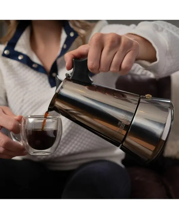 THE LONDON SIP Stainless Steel Espresso Maker, 10 Cup