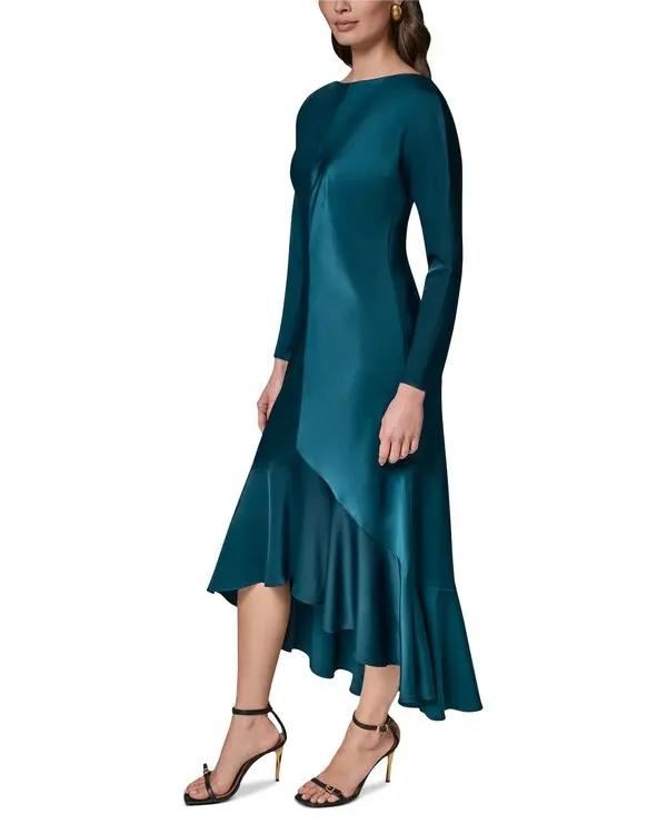 Donna Karan New York Satin High-low Flounce Hem Dress