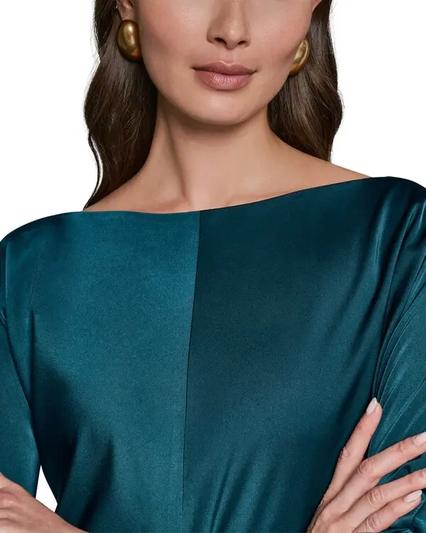 Donna Karan New York Satin High-low Flounce Hem Dress