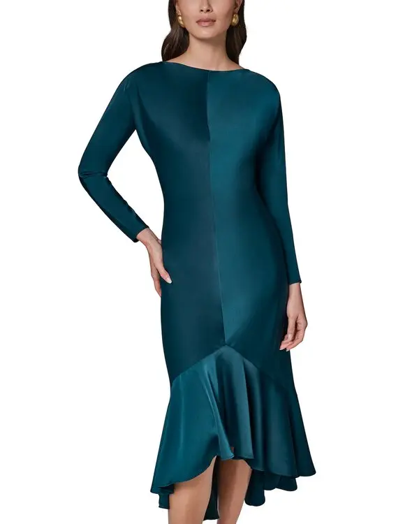 Donna Karan New York Satin High-low Flounce Hem Dress