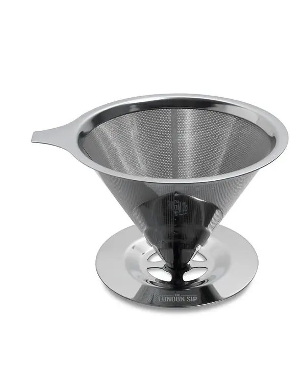 THE LONDON SIP Stainless Steel Coffee Dripper, 1-4 Cup - Silver