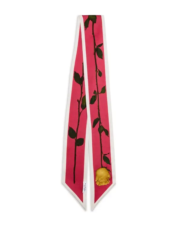 Acne Studios Yellow Rose Long Silk Scarf