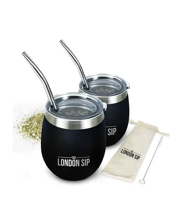 THE LONDON SIP Yerba Mate Cup Set, 8 Oz - Black