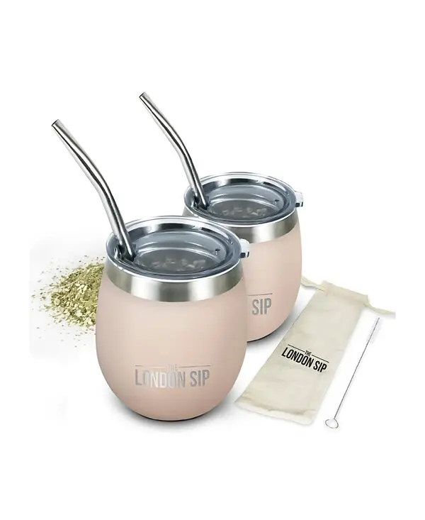 THE LONDON SIP Yerba Mate Cup Set, 8 Oz - Light Beige