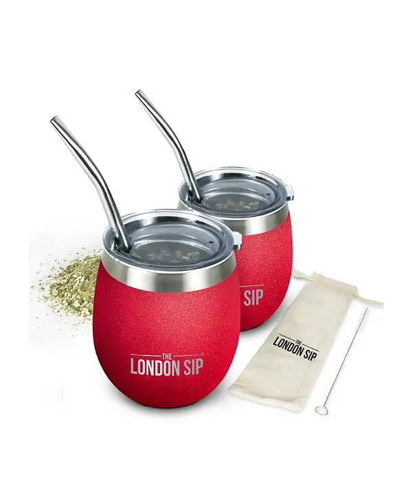 THE LONDON SIP Yerba Mate Cup Set, 8 Oz - Red