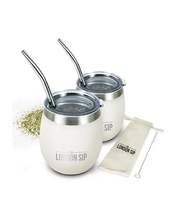 THE LONDON SIP Yerba Mate Cup Set, 8 Oz - White