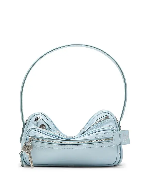 Acne Studios Camero Party Leather Shoulder Bag - Dusty Blue