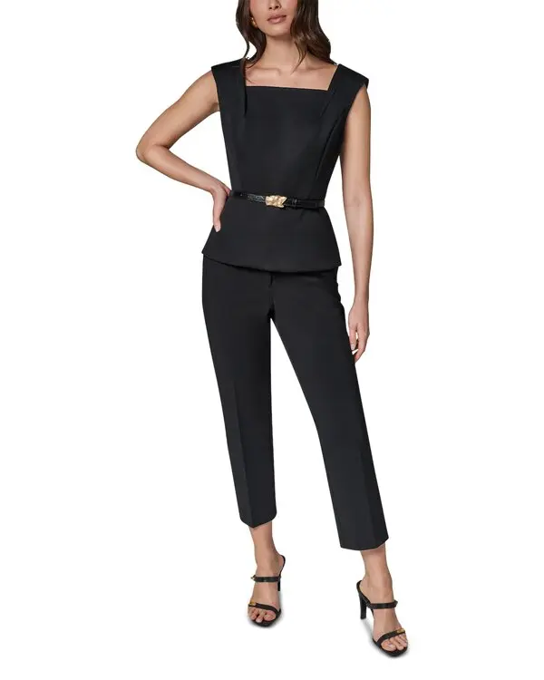 Donna Karan New York Sleeveless Peplum Top With Square Neckline