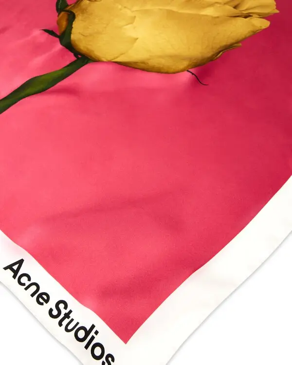 Acne Studios Yellow Rose Silk Scarf