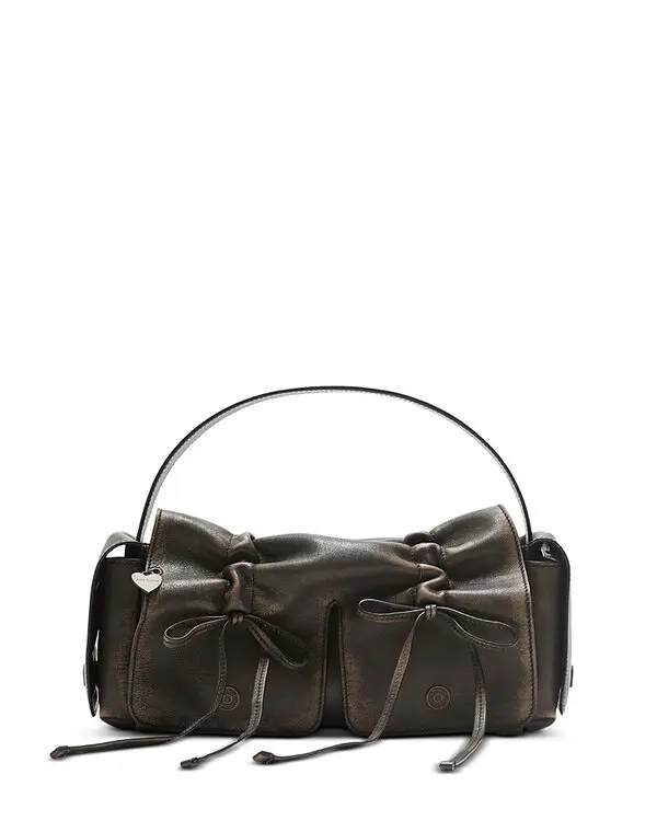 Acne Studios Multipocket Washed Grainy Leather Shoulder Bag - Dark Brown