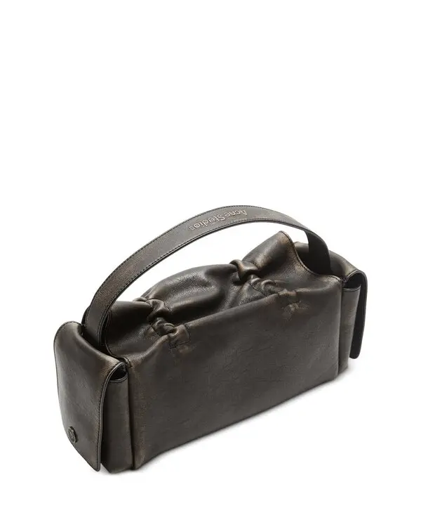 Acne Studios Multipocket Washed Grainy Leather Shoulder Bag - Dark Brown