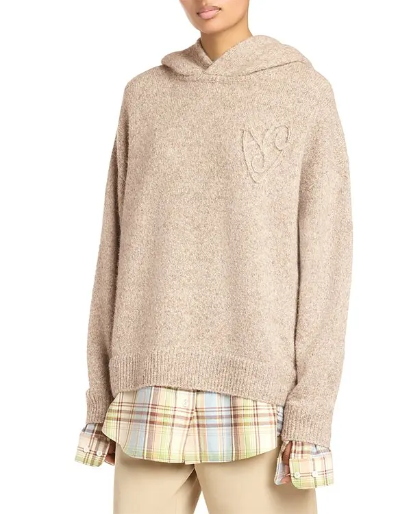 Acne Studios Layered Look Wool Blend Hoodie