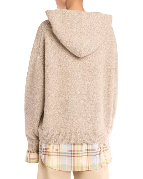 Acne Studios Layered Look Wool Blend Hoodie