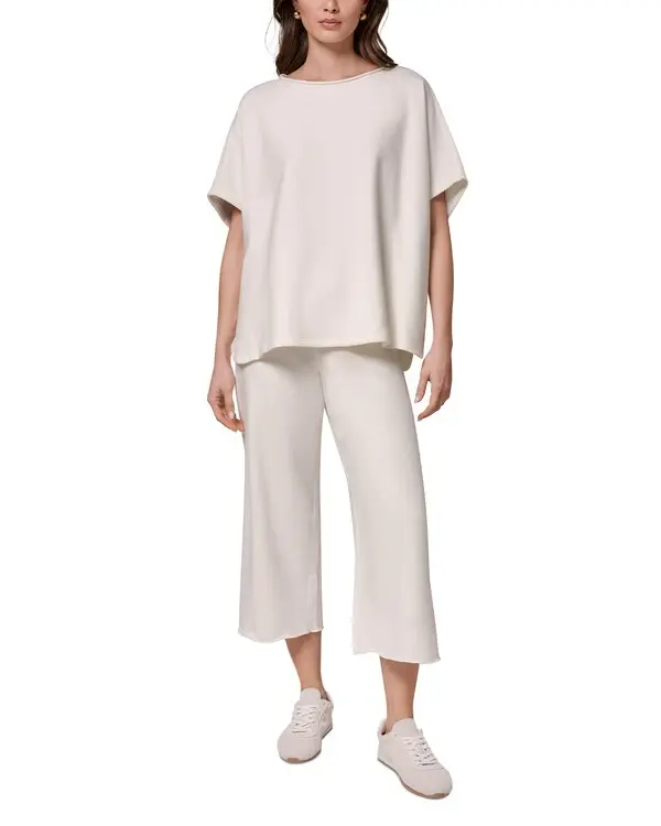 DONNA KARAN WEEKEND Donna Karan Luxe Cotton Dolman Sleeve Boat Neck Sweater