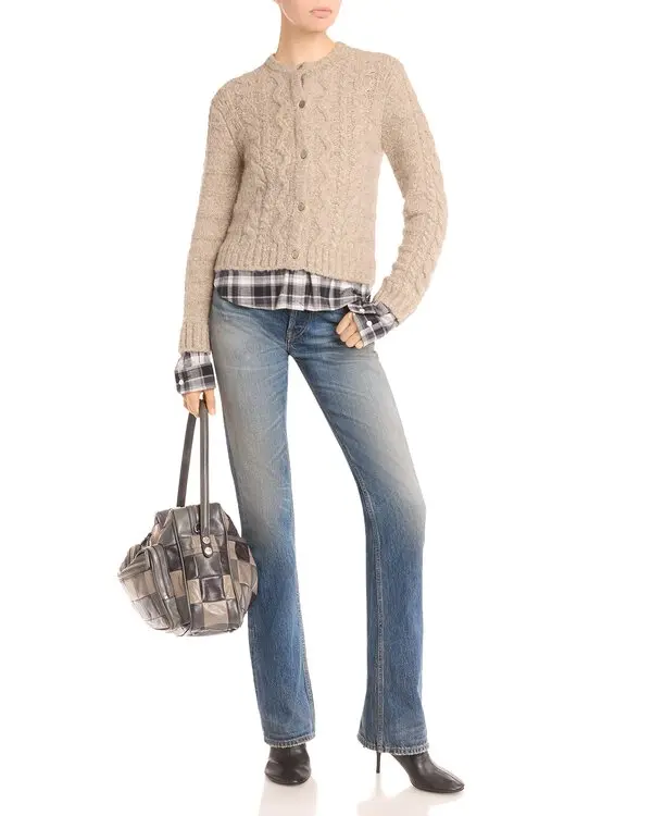 Acne Studios Cable Knit Cardigan Sweater