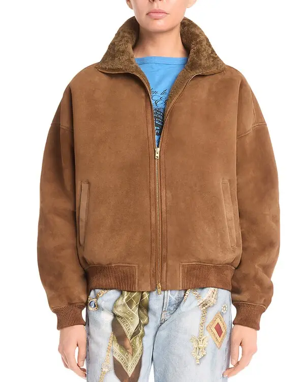 Acne Studios Leather Zip Front Jacket