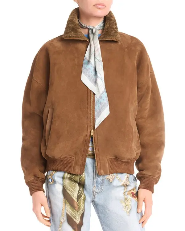 Acne Studios Leather Zip Front Jacket