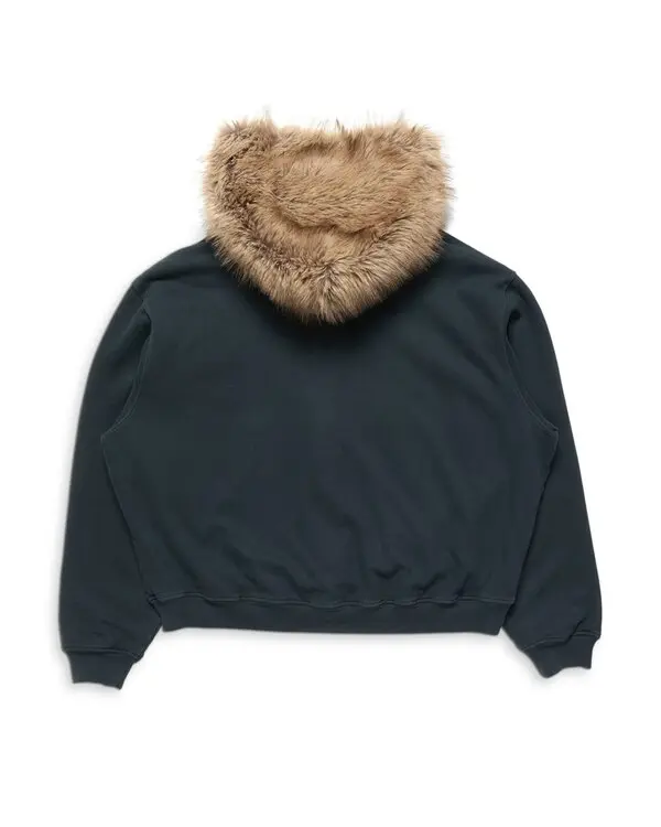 Acne Studios Faux Fur Trim Zip-up Sweatshirt