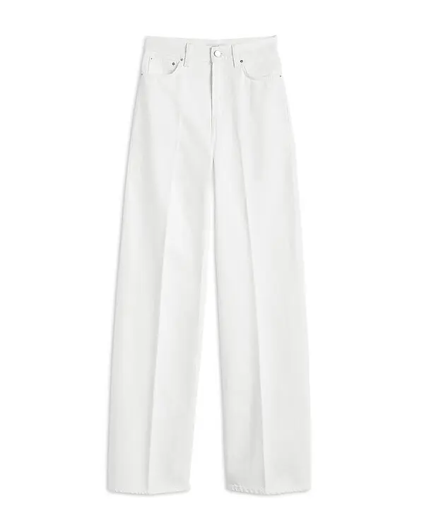 TOTEME Wide Leg Cotton Jeans In Off