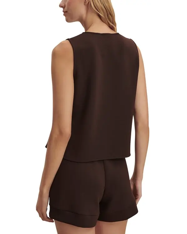 Varley Button Through Tank Top - Coffee Bean