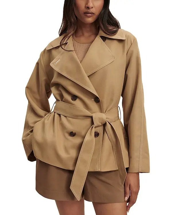 Varley Maddox Short Trench Coat - Light Tan