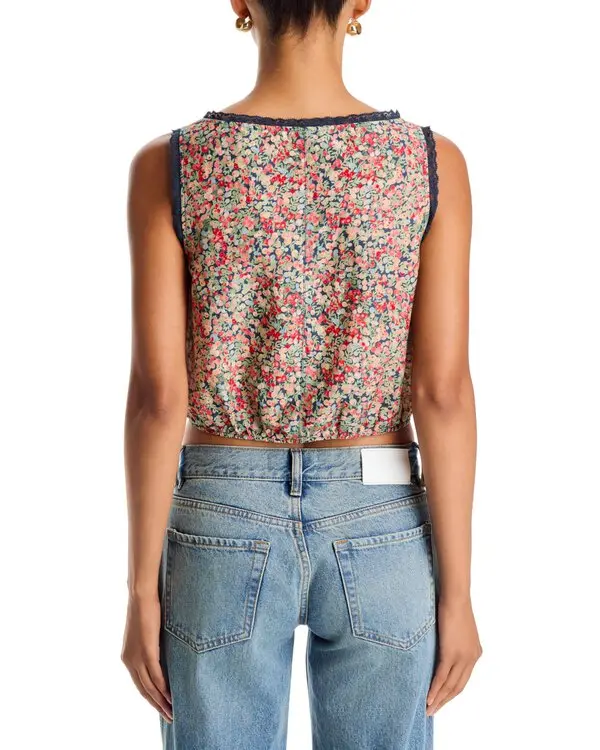 RE/DONE Allegra Cotton Silk Printed Tank