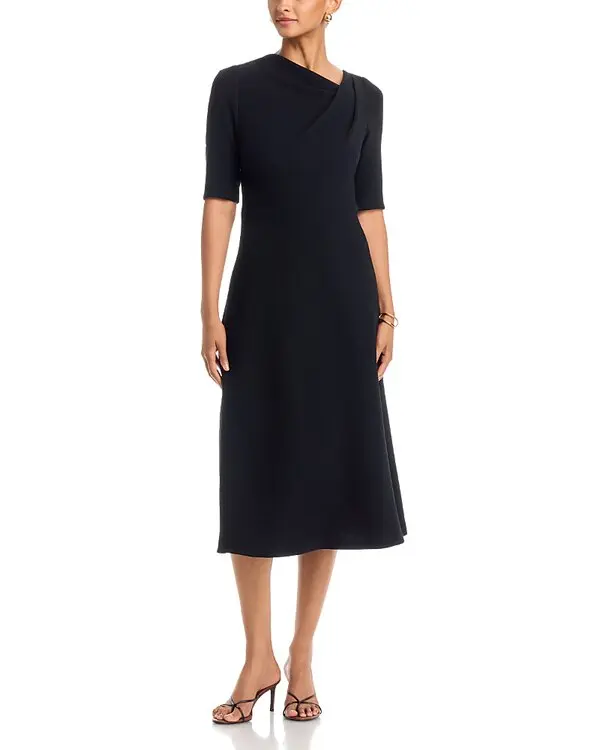 Rickie Freeman For Teri Jon Asymmetrical Drape Dress