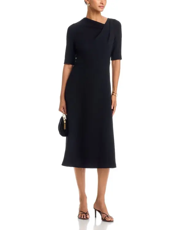 Rickie Freeman For Teri Jon Asymmetrical Drape Dress