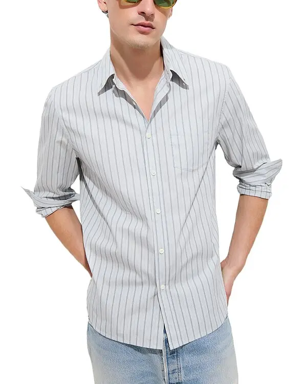 ALEX MILL Striped Cotton Poplin Long Sleeve Shirt