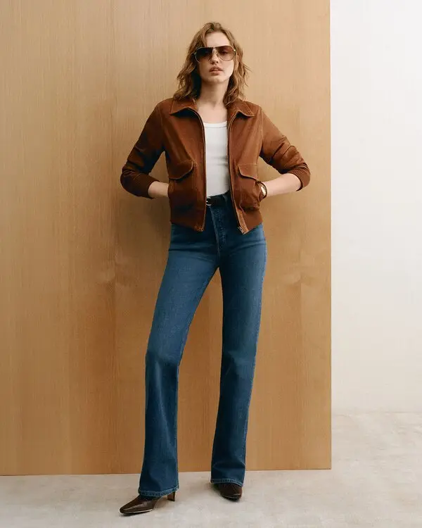 RE/DONE Quinn Leather Bomber Jacket