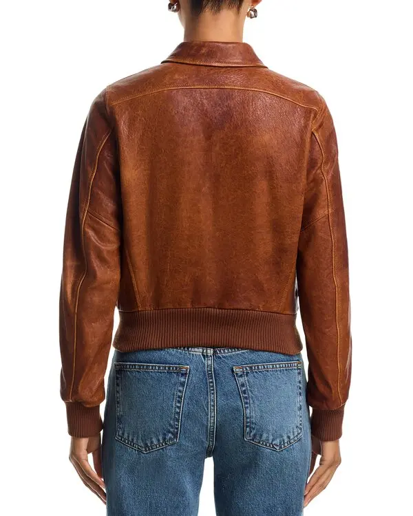 RE/DONE Quinn Leather Bomber Jacket