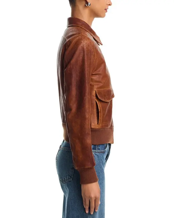 RE/DONE Quinn Leather Bomber Jacket