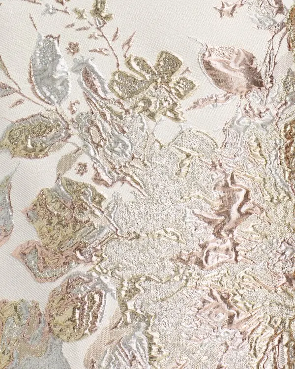 Rickie Freeman For Teri Jon Metallic Jacquard Floral Dress
