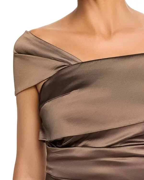 Rickie Freeman For Teri Jon Asymmetrical Taffeta Gown