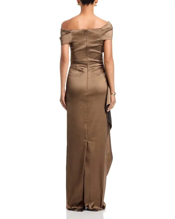 Rickie Freeman For Teri Jon Asymmetrical Taffeta Gown