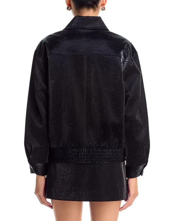 WAYF Walker Faux Leather Bomber Jacket