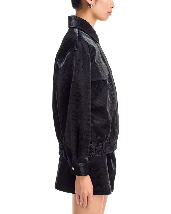 WAYF Walker Faux Leather Bomber Jacket