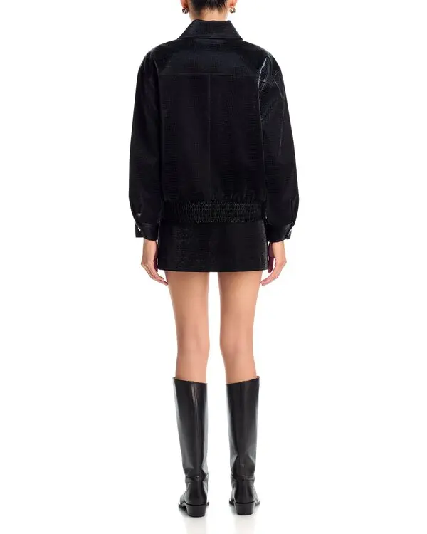 WAYF Walker Faux Leather Bomber Jacket