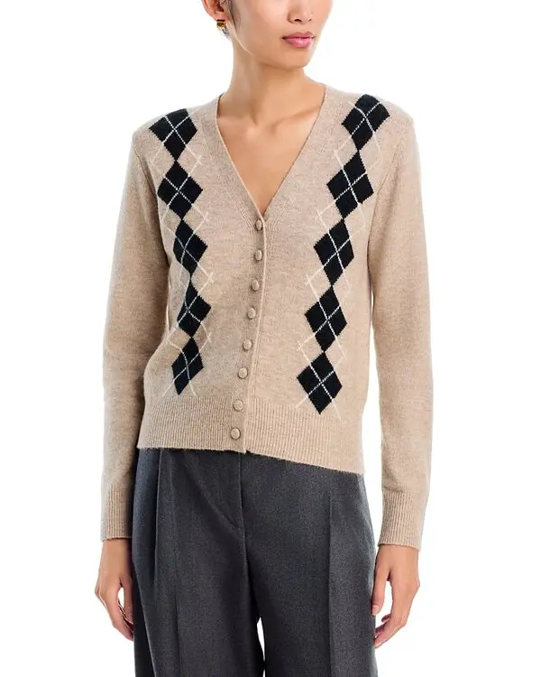 WAYF Elizabeth Argyle Cardigan Sweater