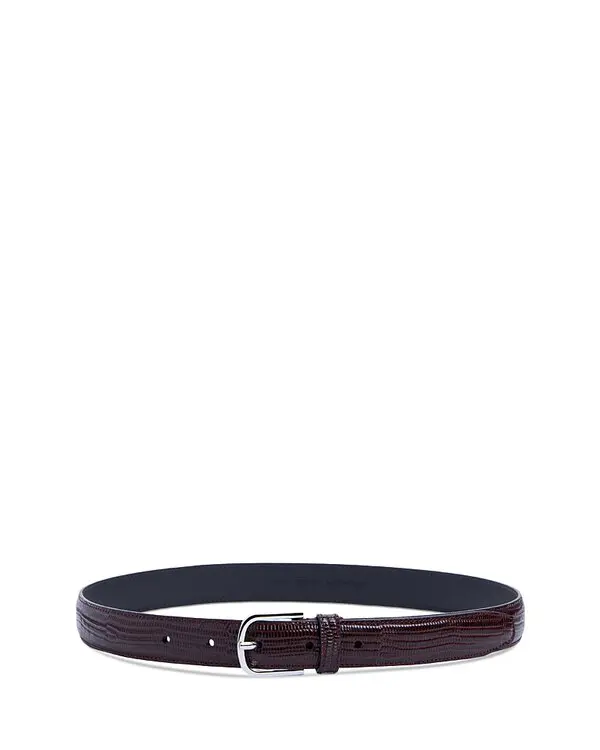 TOTEME Slim Lizard-embossed Leather Belt - Brown